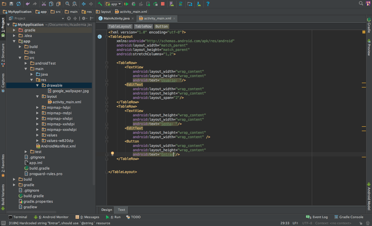 TableLayout · Android Developer